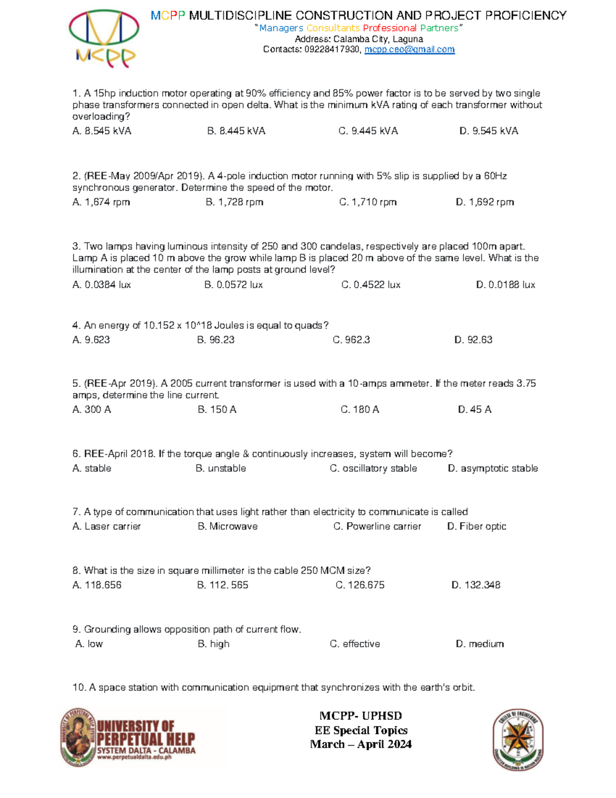 REE- Reviewer - NA kayo na bahala - 1 | Page MCPP- UPHSD EE Special ...
