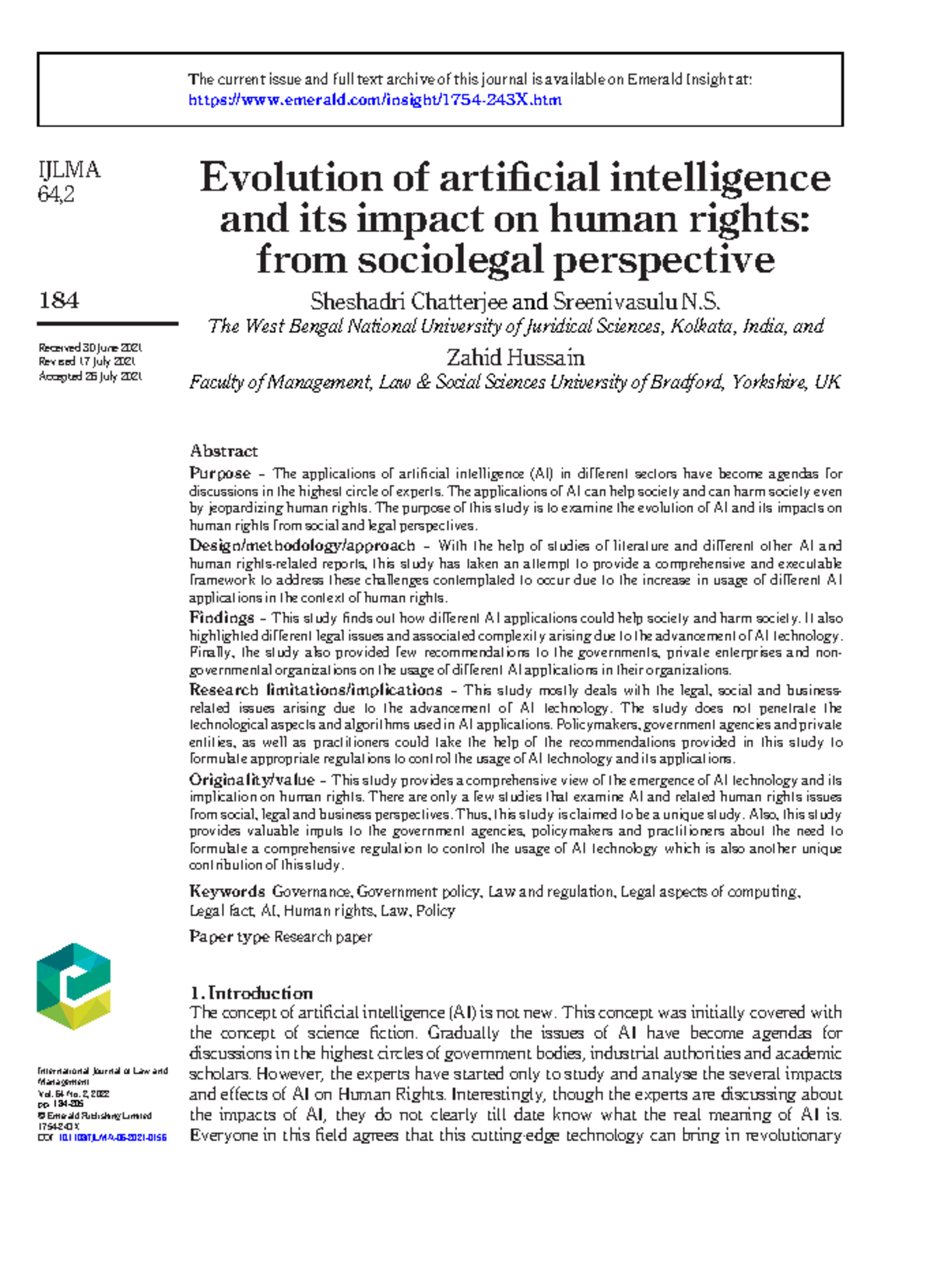 AI and Human Rights - Evolution of artificial intelligence and its ...