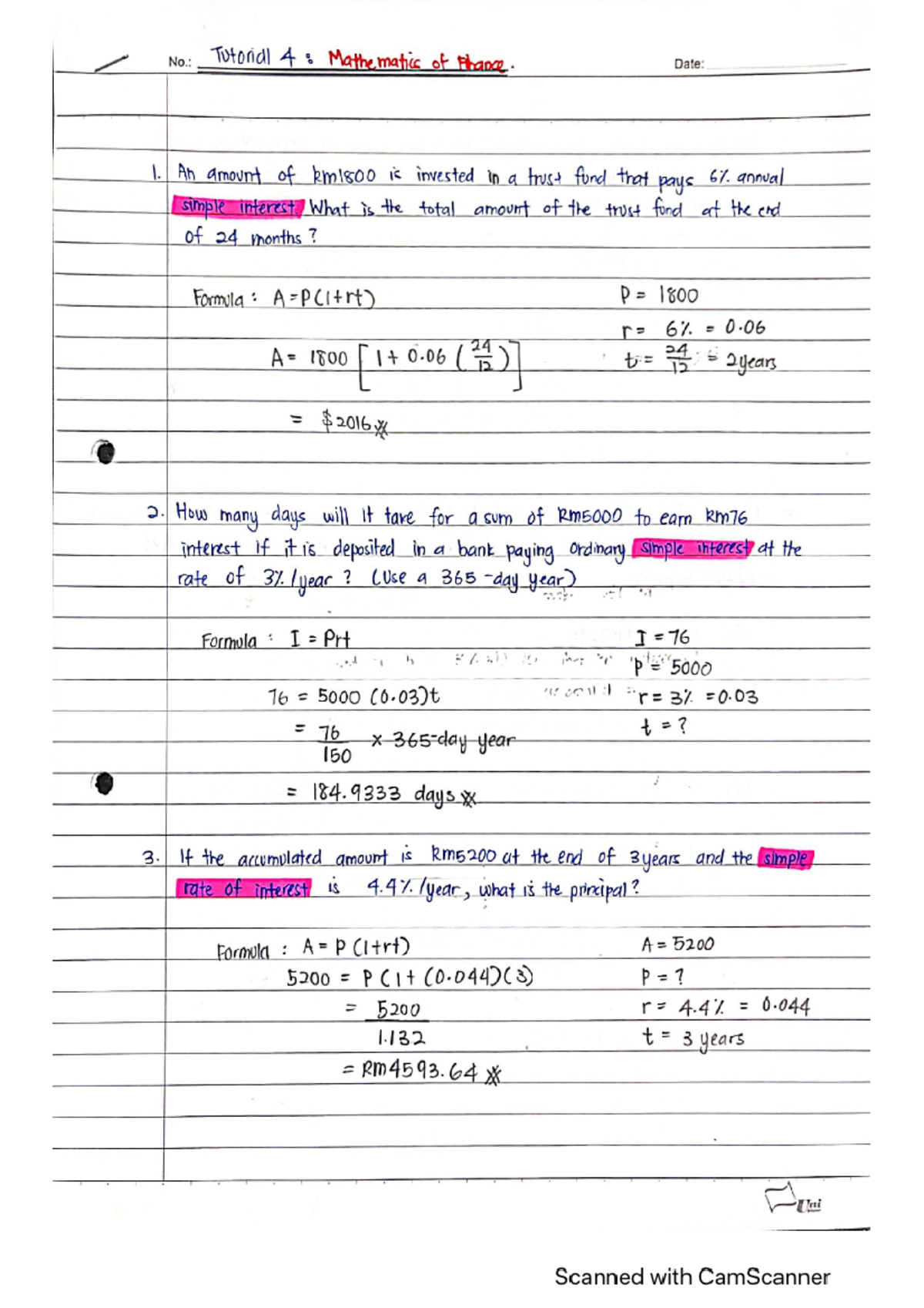Maths tutorial 4 - mathematics - Business - Studocu