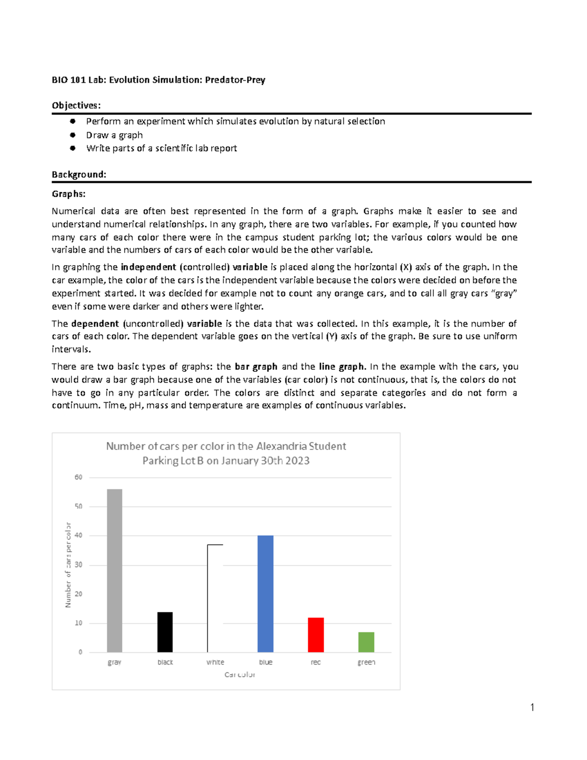Evolution Predator Prey Lab BIO 101 - BIO 101 Lab: Evolution Simulation ...