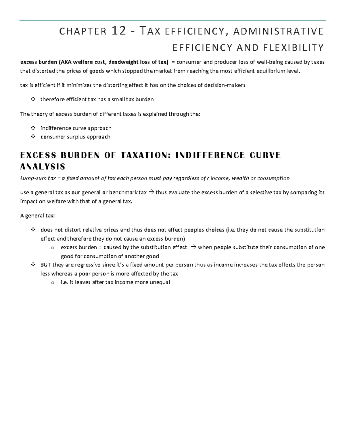 Chapter 12 EKN 310 - C H A P T E R 12 - TA X E F F I CI E N C Y , A D M I N I S T R A T I V E E ...