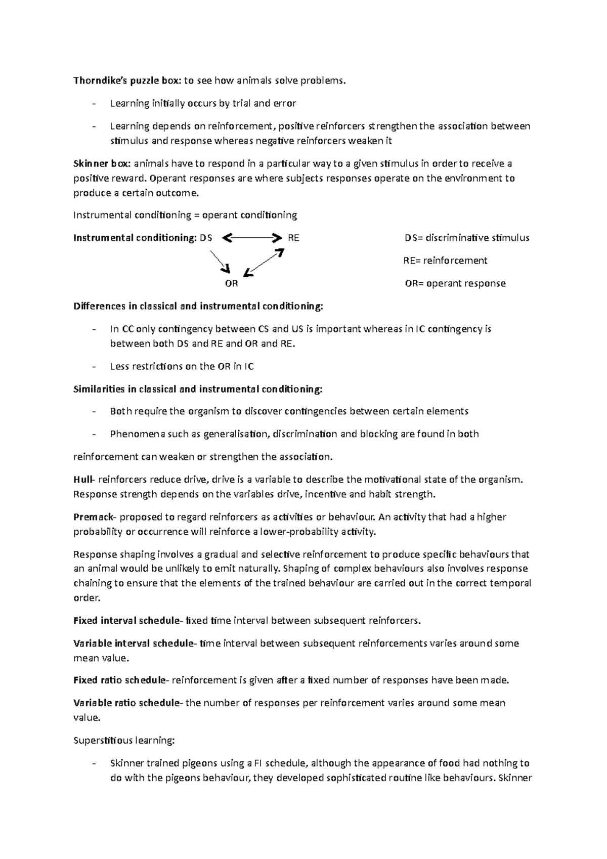 Conditioning and Reinforcement - Thorndike’s puzzle box: to see how ...