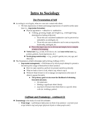 Intro to Sociology - The Social Construction - 1 Intro to Sociology ...