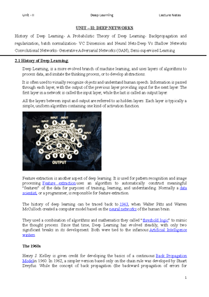 deep learning - AD3501 - Studocu