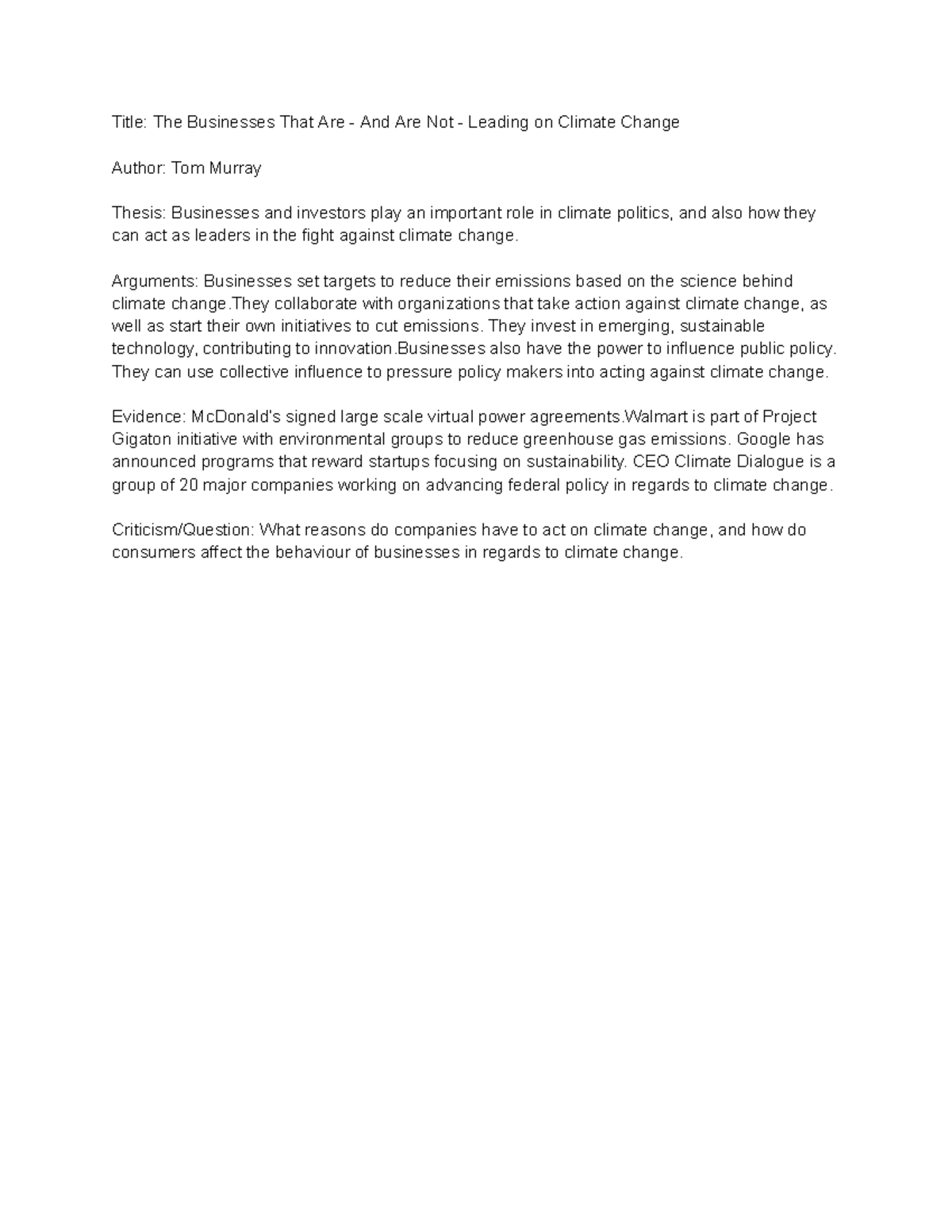 POLA02 Reading Journal Week 10 - Fizza Zaidi - Title: The Businesses ...