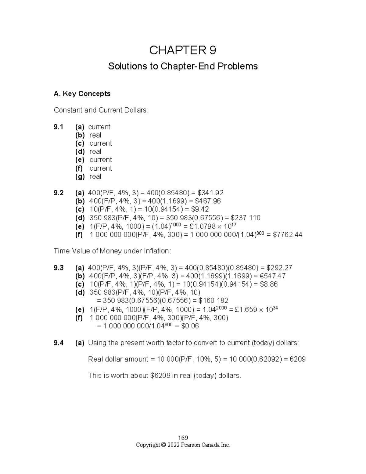 Fraser engeco 7e ism ch09 - 169 CHAPTER 9 Solutions to Chapter-End Problems A. Key Concepts ...