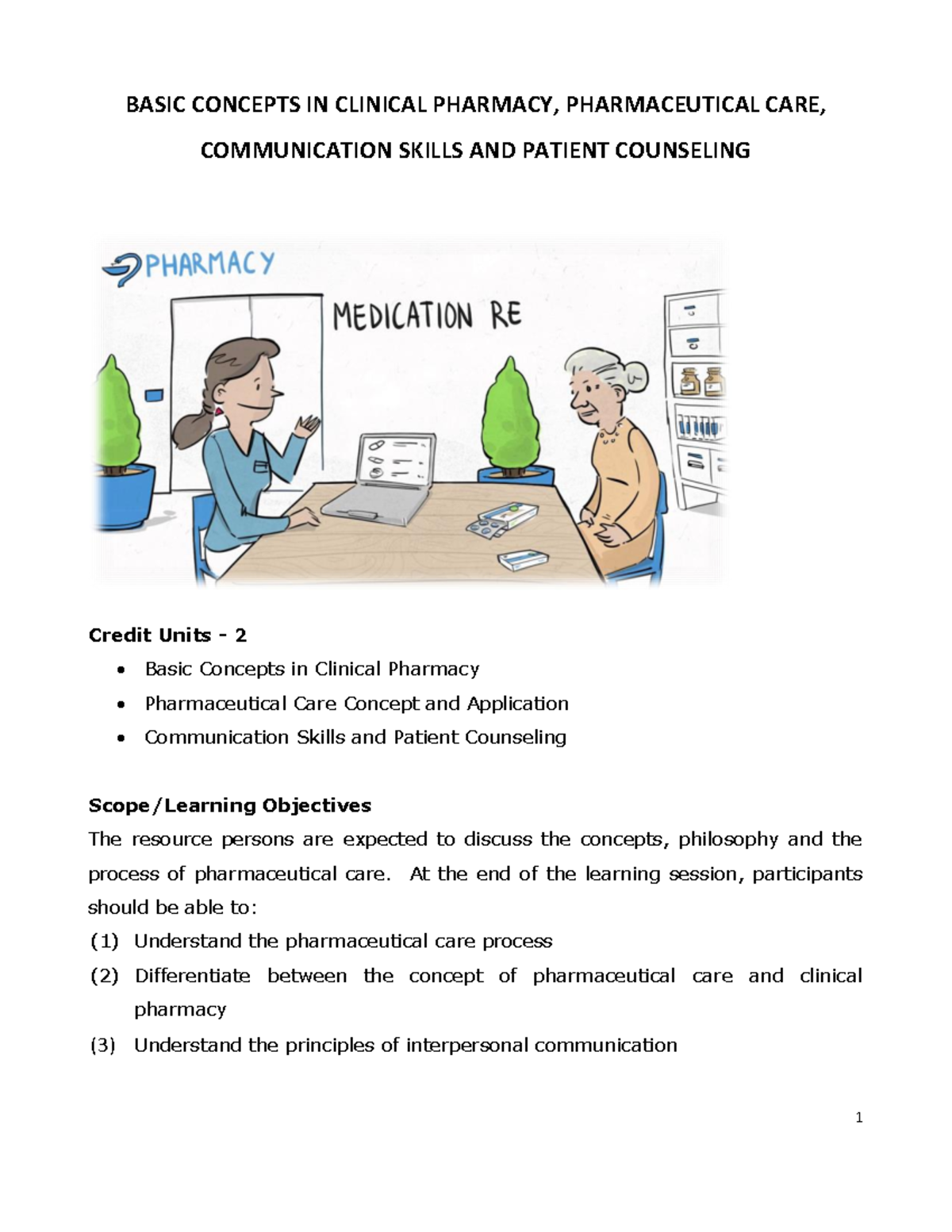 Basic concepts in pharmaceutical care - BASIC CONCEPTS IN CLINICAL ...