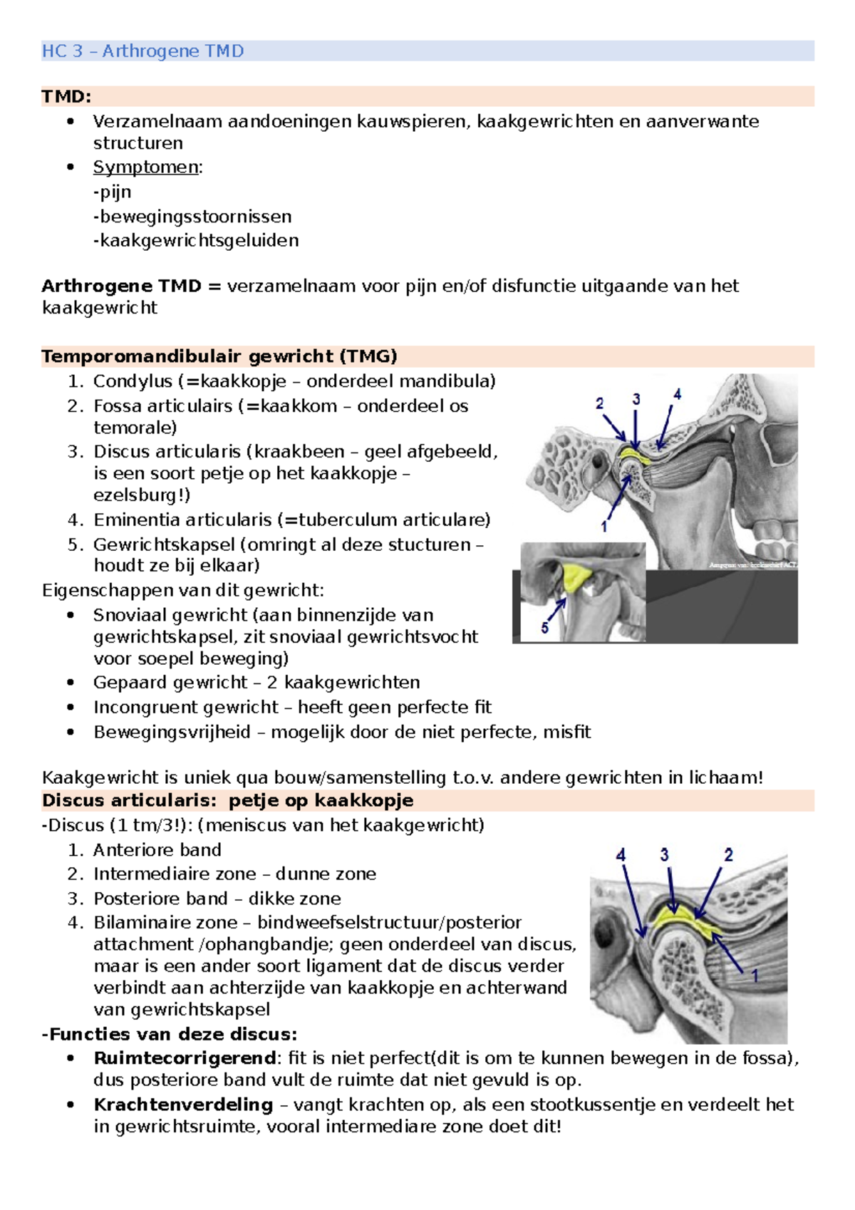 HC 3 Arthrogene TMD - HC 3 – Arthrogene TMD TMD: Verzamelnaam ...