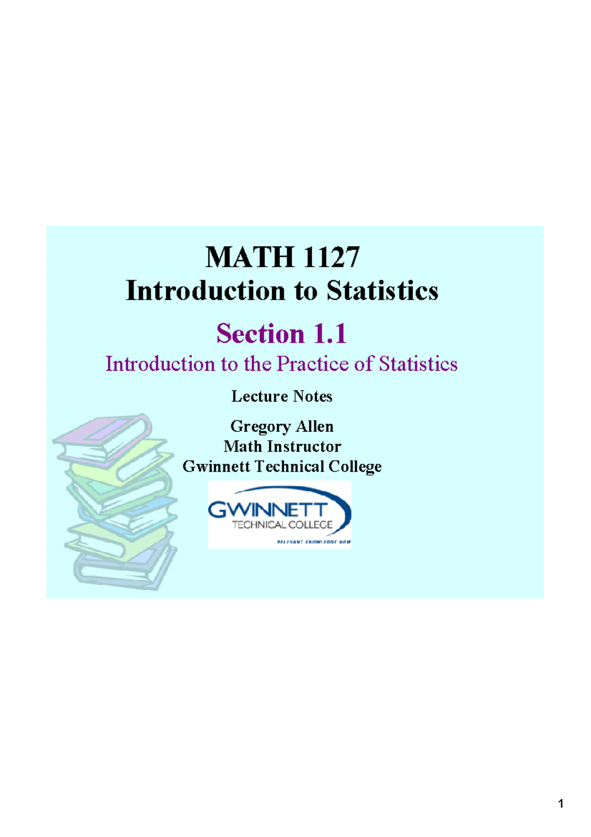 Math1127 lecture ch. 1.1 introduction to the practice of statistics ...