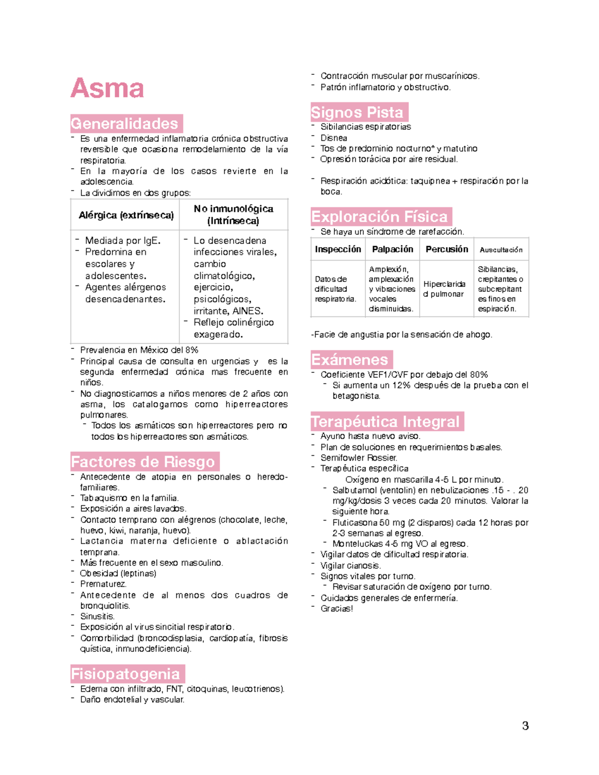 Asma - Resumen del tema de asma en donde se abarcan generalidades ...