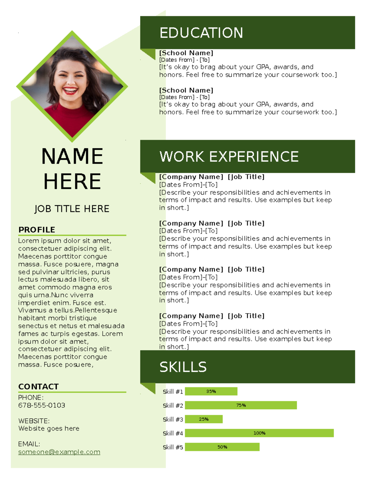 Education - educ - EDUCATION [School Name] [Dates From] - [To] [It’s ...