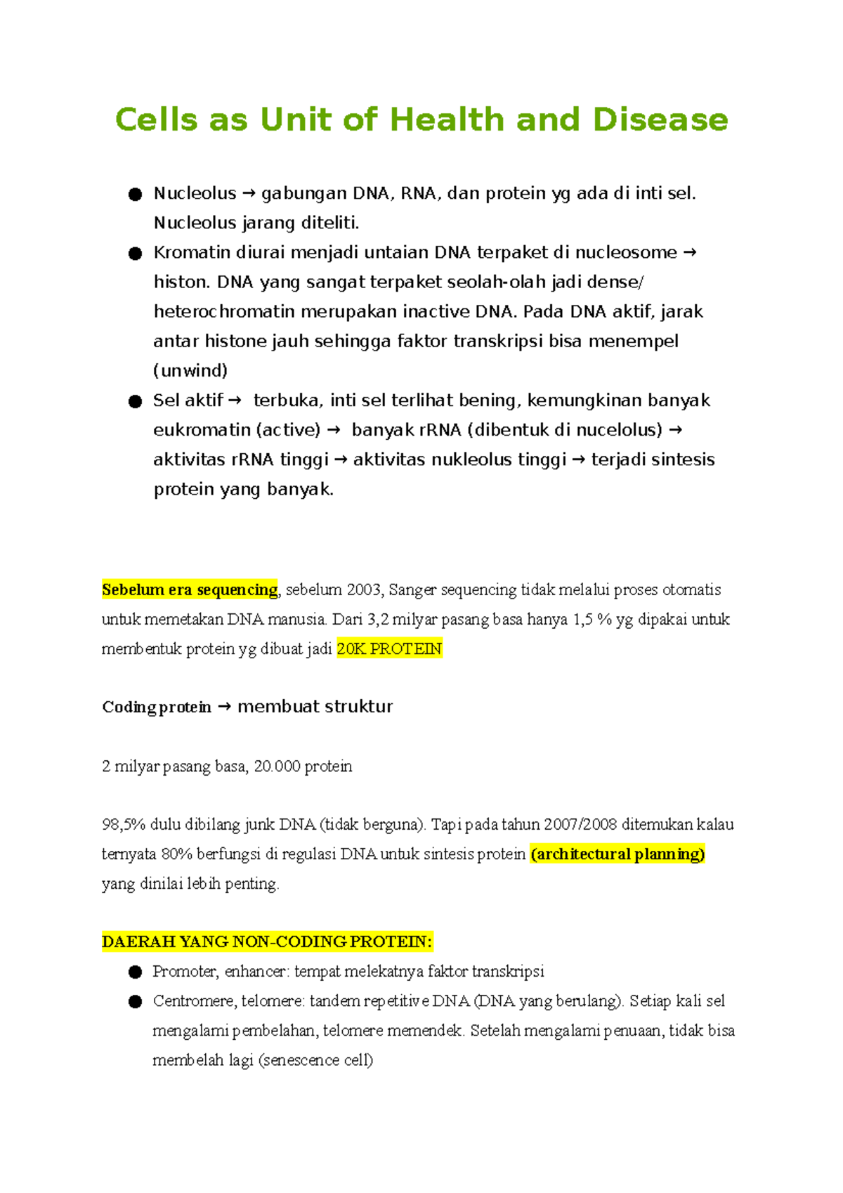 CELL AS UNIT OF Health AND Disease - Cells as Unit of Health and ...