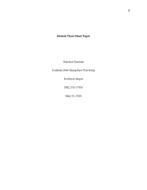 6-2 Short Paper - PHL 218 Module Six Short Paper Kandace Bautista ...