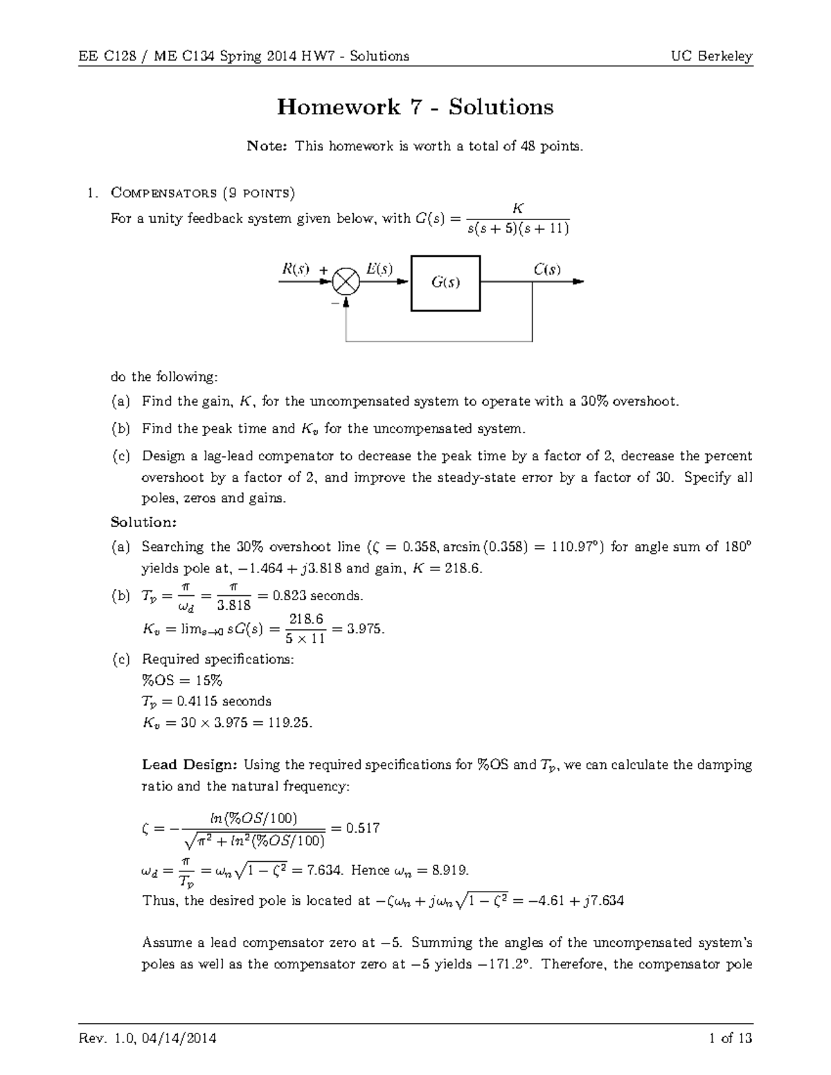 HW7-Solutions - Homework 7 - Solutions Note: This homework is worth a total of 48 points. - Studocu