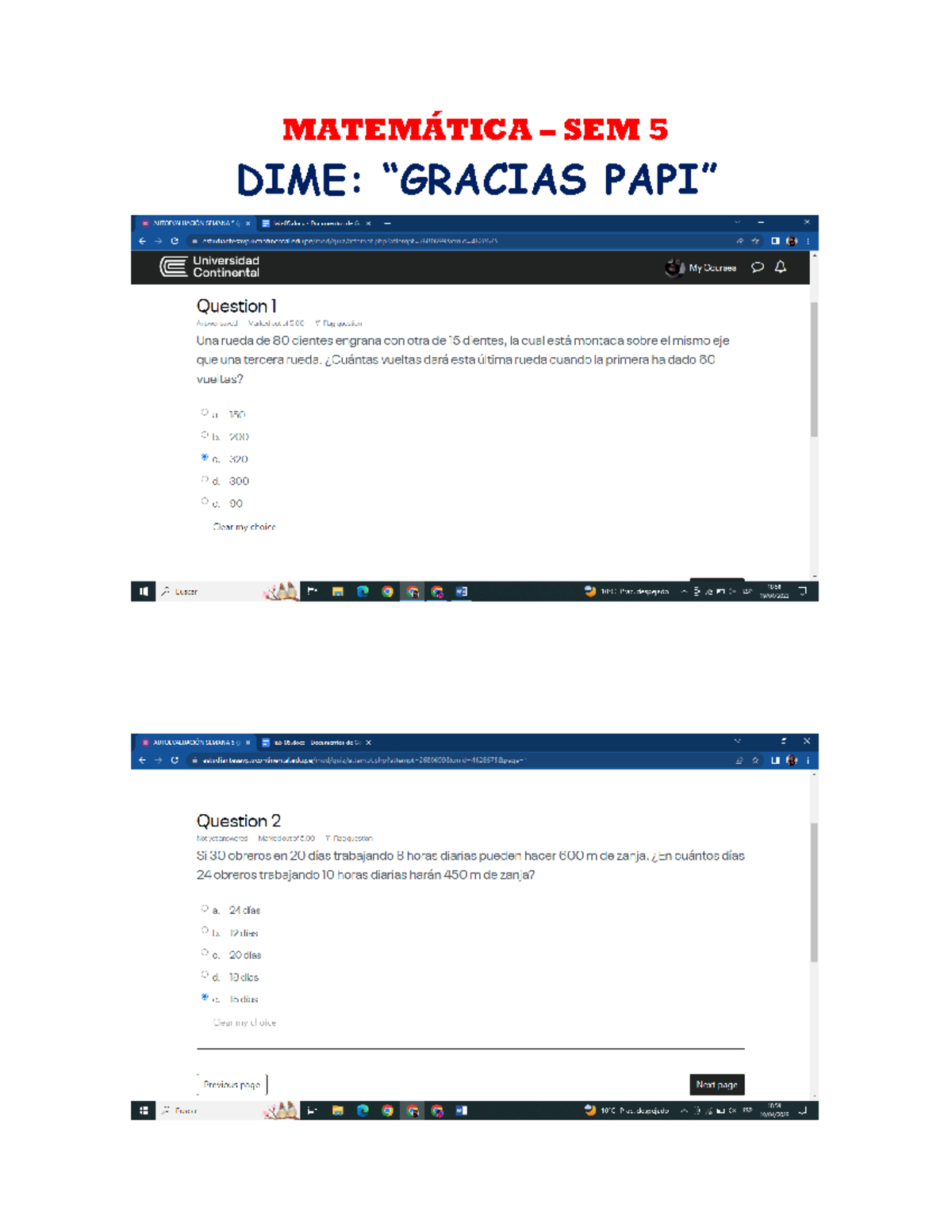 Matemática 5 - Matemática 5 - Matematica - MATEMÁTICA – SEM 5 DIME: “GRACIAS PAPI” - Studocu