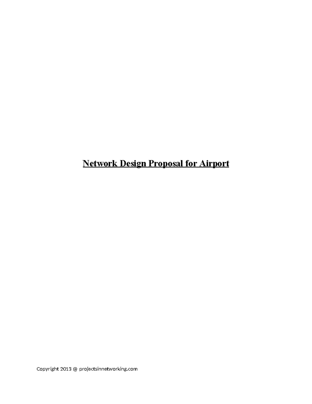Network design proposal for airport - Network Design Proposal for ...
