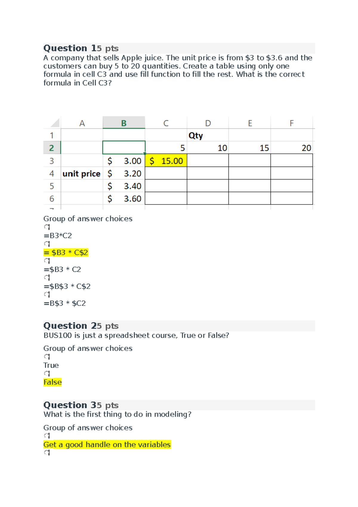 Pre Class Quiz (PCQ 01) - Question 15 pts A company that sells Apple ...