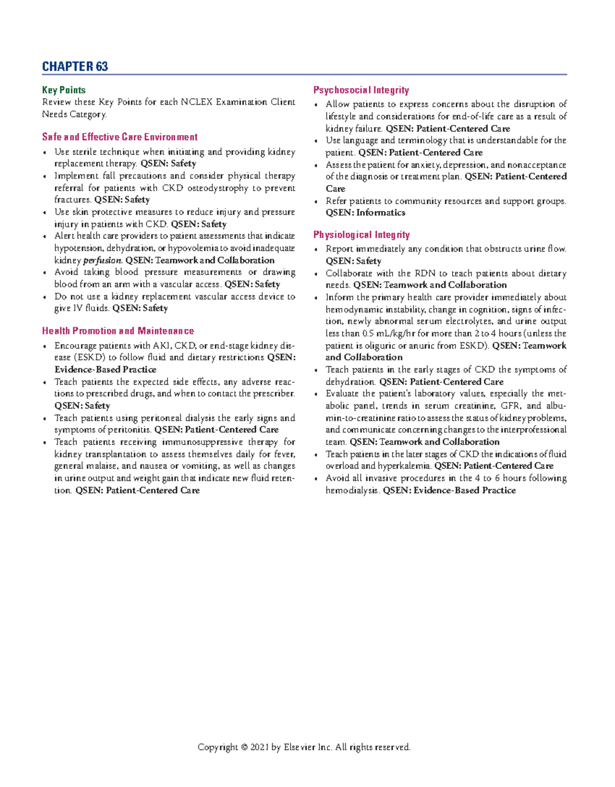 Chapter 063 - Key points from med surg text book - Chapter 63 Key points Review these Key Points ...