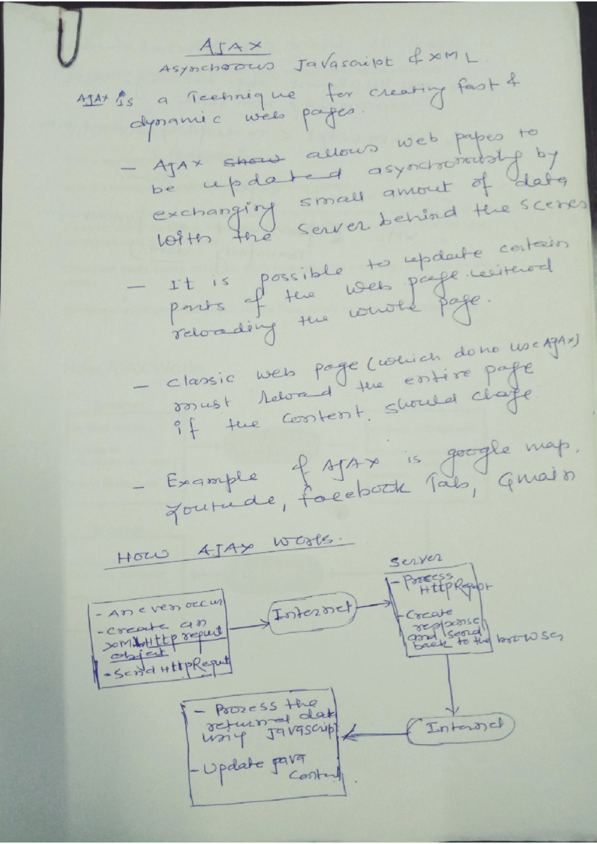 WT (PDF) Topic (AJAX) - this is ajax notes - B.tech - Studocu