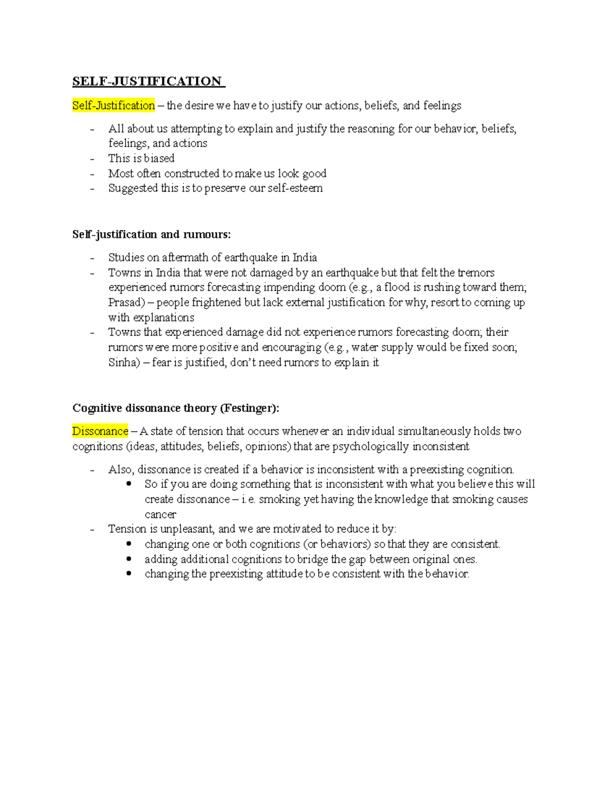 Self-Justification - SELF-JUSTIFICATION Self-Justification – the desire ...