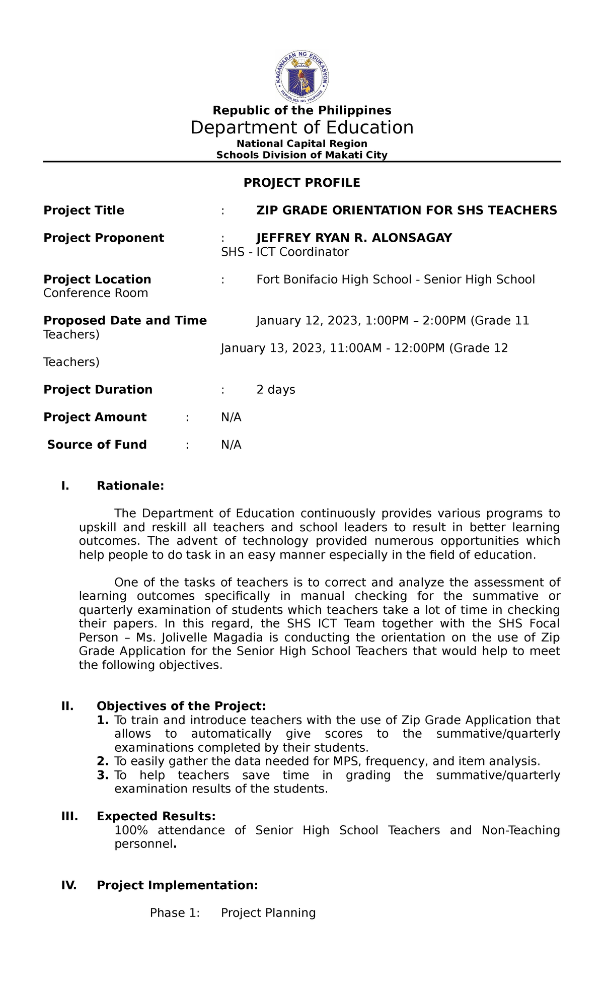 ZIP Grade Orientation FOR Teachers 1 - Republic of the Philippines ...