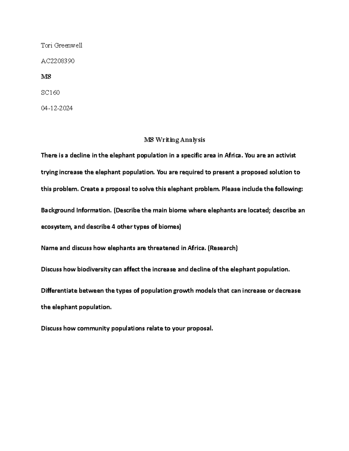 Writing Analysis - Tori Greenwell AC M SC 04-12- M8 Writing Analysis ...