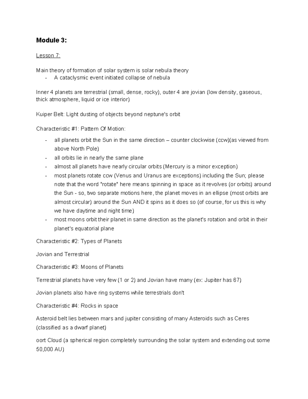 Module 3 and 4 AS101 - Module 3: Lesson 7: Main theory of formation of ...