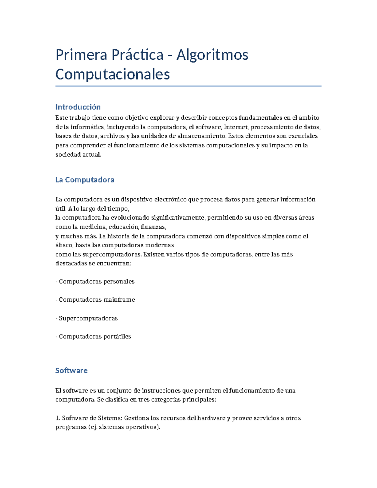 Primera Practica Algoritmos Computacionales - Primera Práctica ...
