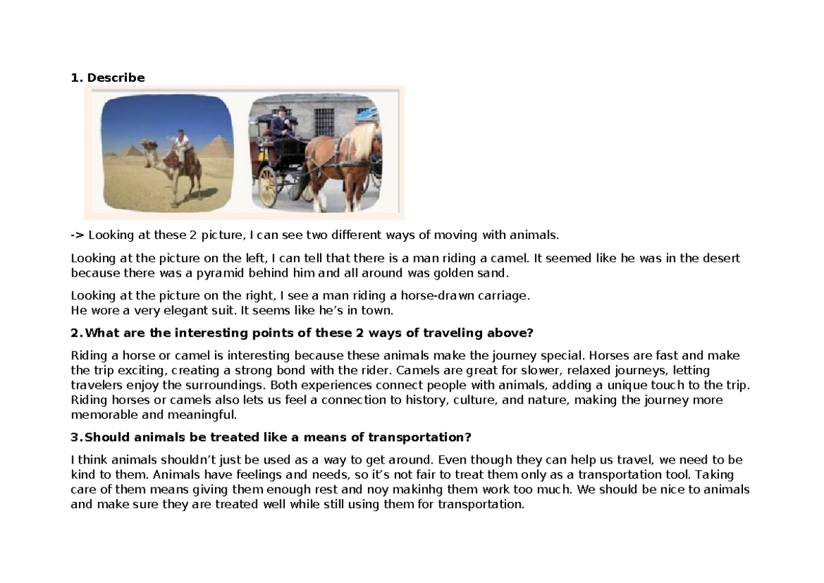 Tổng hợp Aptis ESOL writing - 1. Describe -> Looking at these 2 picture ...