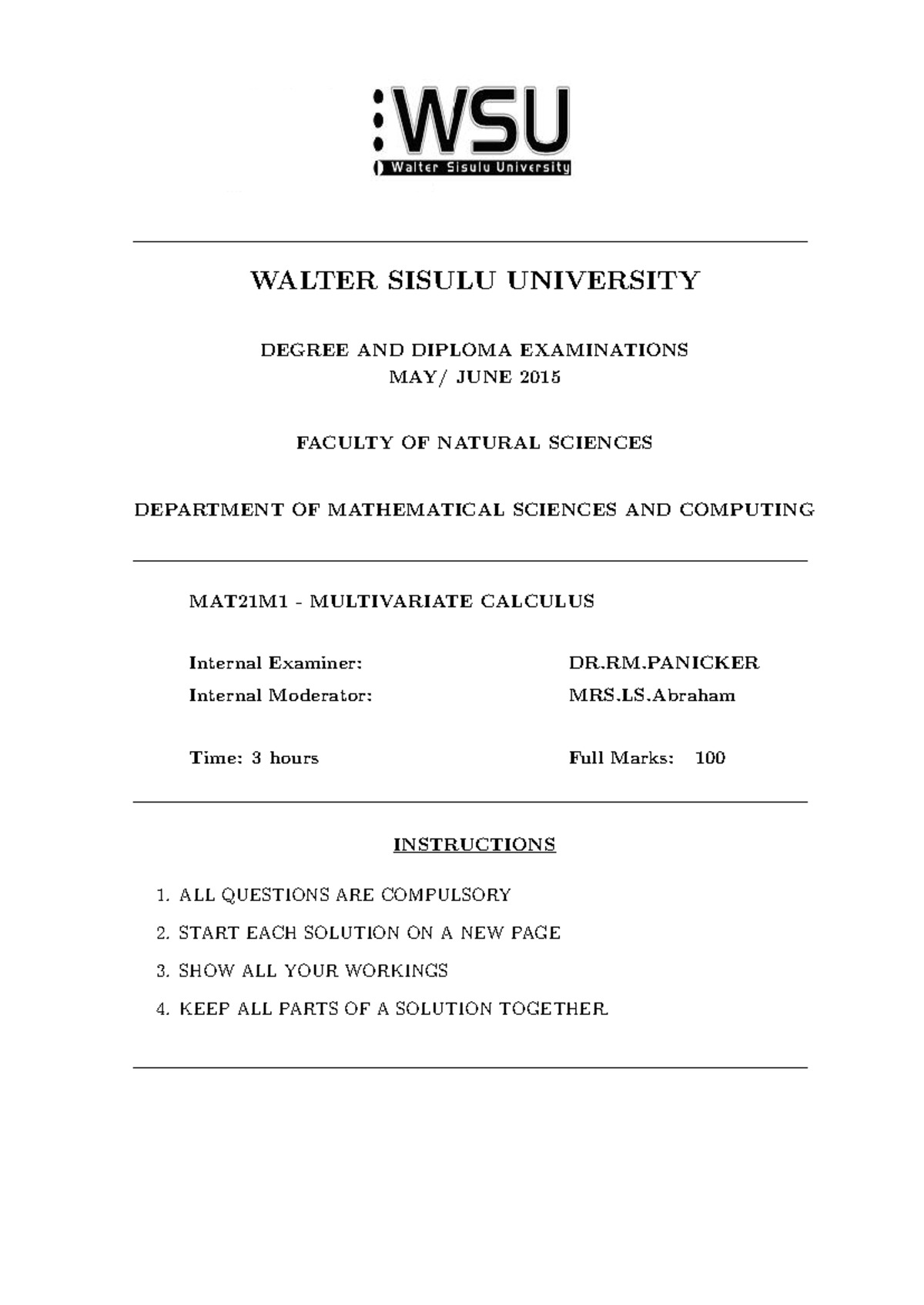 JUNE EXAM2015 0e009f084a05838 e71881 f47387 f67d5 - WALTER SISULU ...