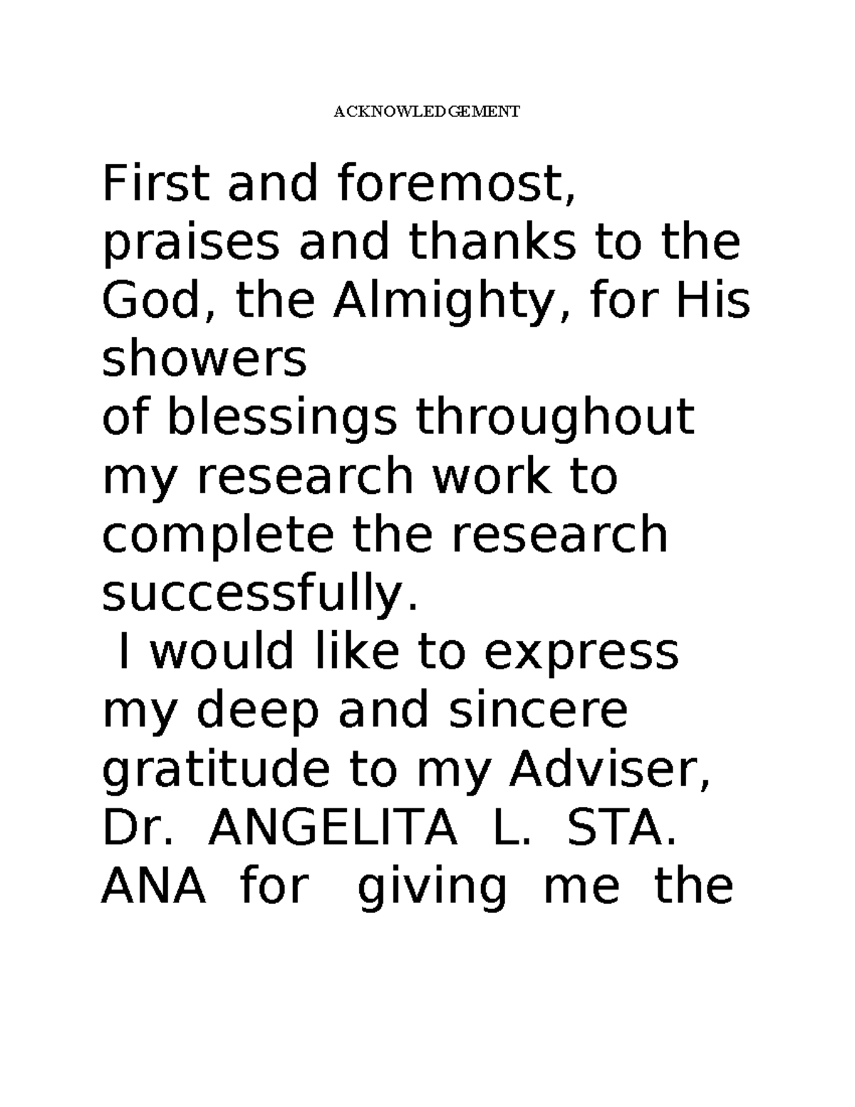 Acknowledgement - asfagaga - ACKNOWLEDGEMENT First and foremost ...