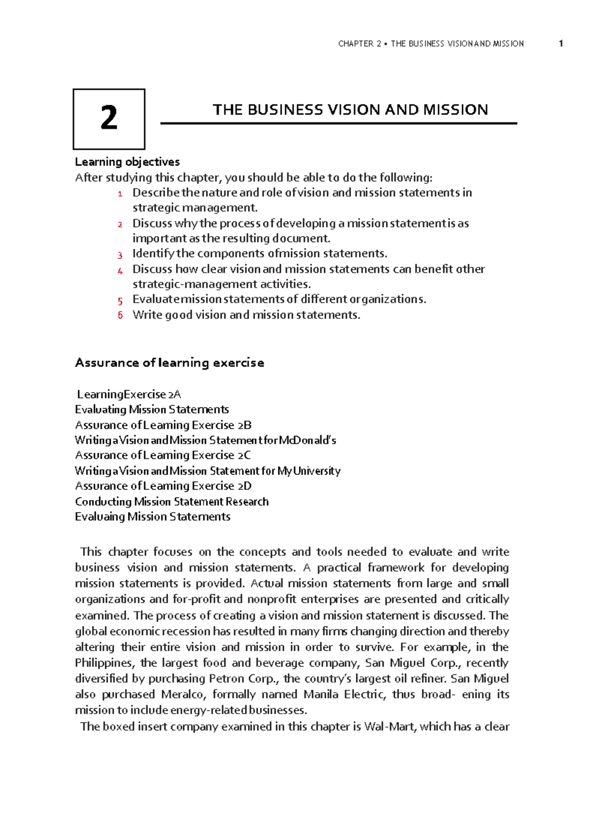 Chapter 2 The Vision Mission - THE BUSINESS VISION AND MISSION Learning ...