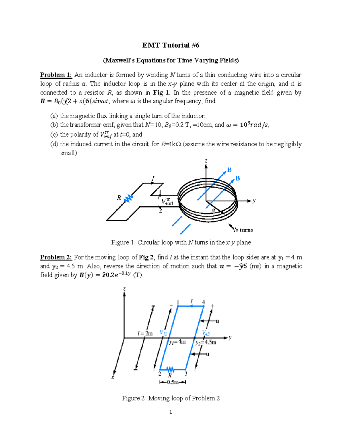 Tutorial 06 time varying field and transmission line - 1 EMT Tutorial # 6 (Maxwell’s Equations ...