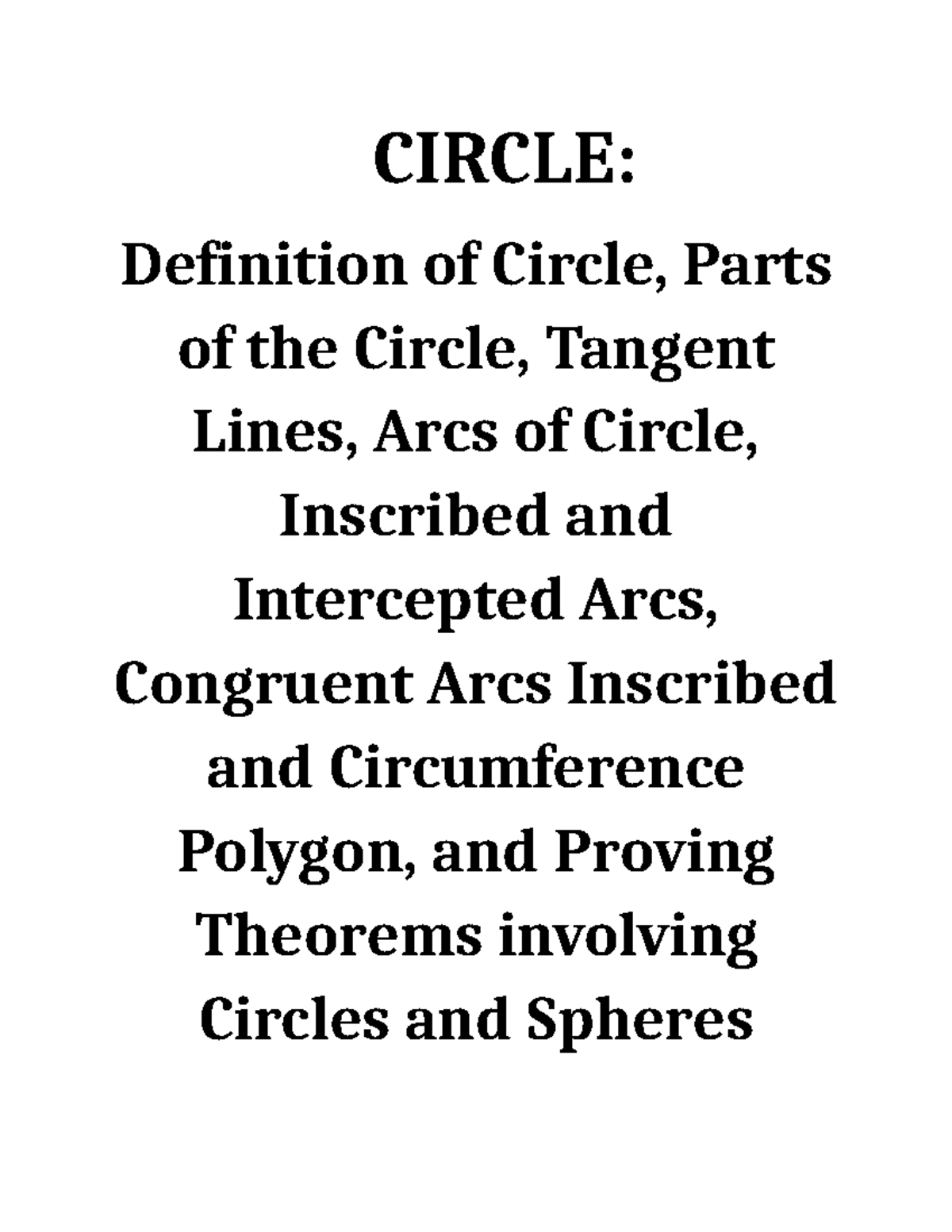 Circle-1 - nothing much - CIRCLE: Definition of Circle, Parts of the ...