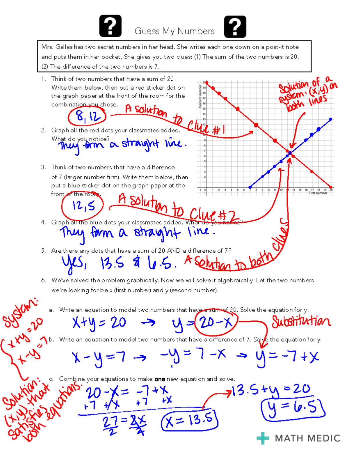 Lesson 2 1 Answer Key Algebra 2 Math Medic a044909 f91 - Guess My ...