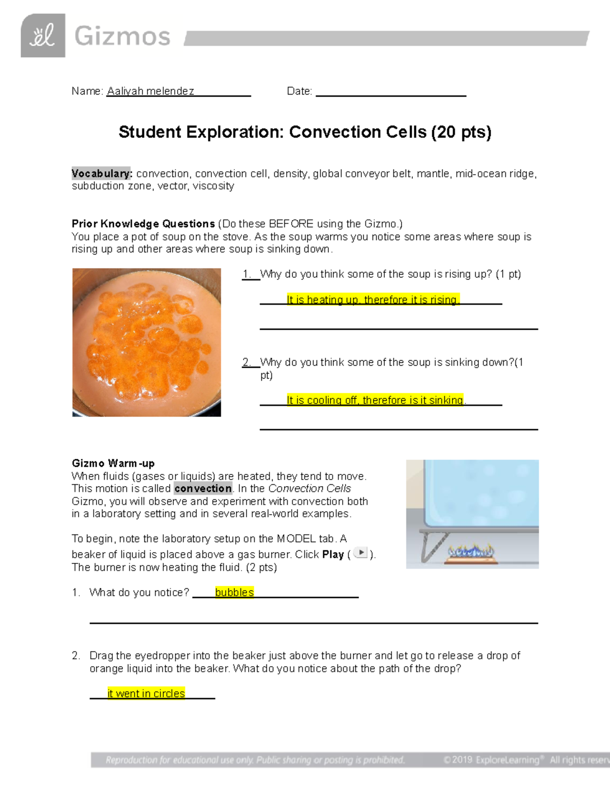 Aaliyah Melendez - Convection Cells Lab [Gizmo Student Worksheet] [R ...