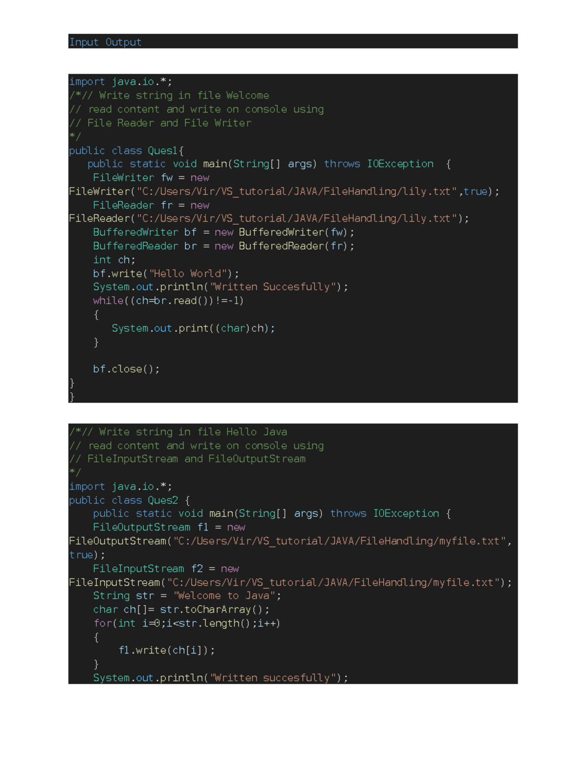 GUInd filehangdling - This provides practical for GUI handling topic in java - Input Output ...