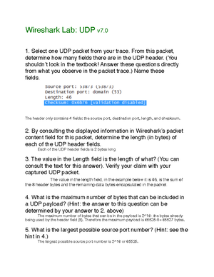 Wireshark Lab: TCP v7 - lab - Wireshark Lab: TCP v7. What is the IP address and TCP port number ...