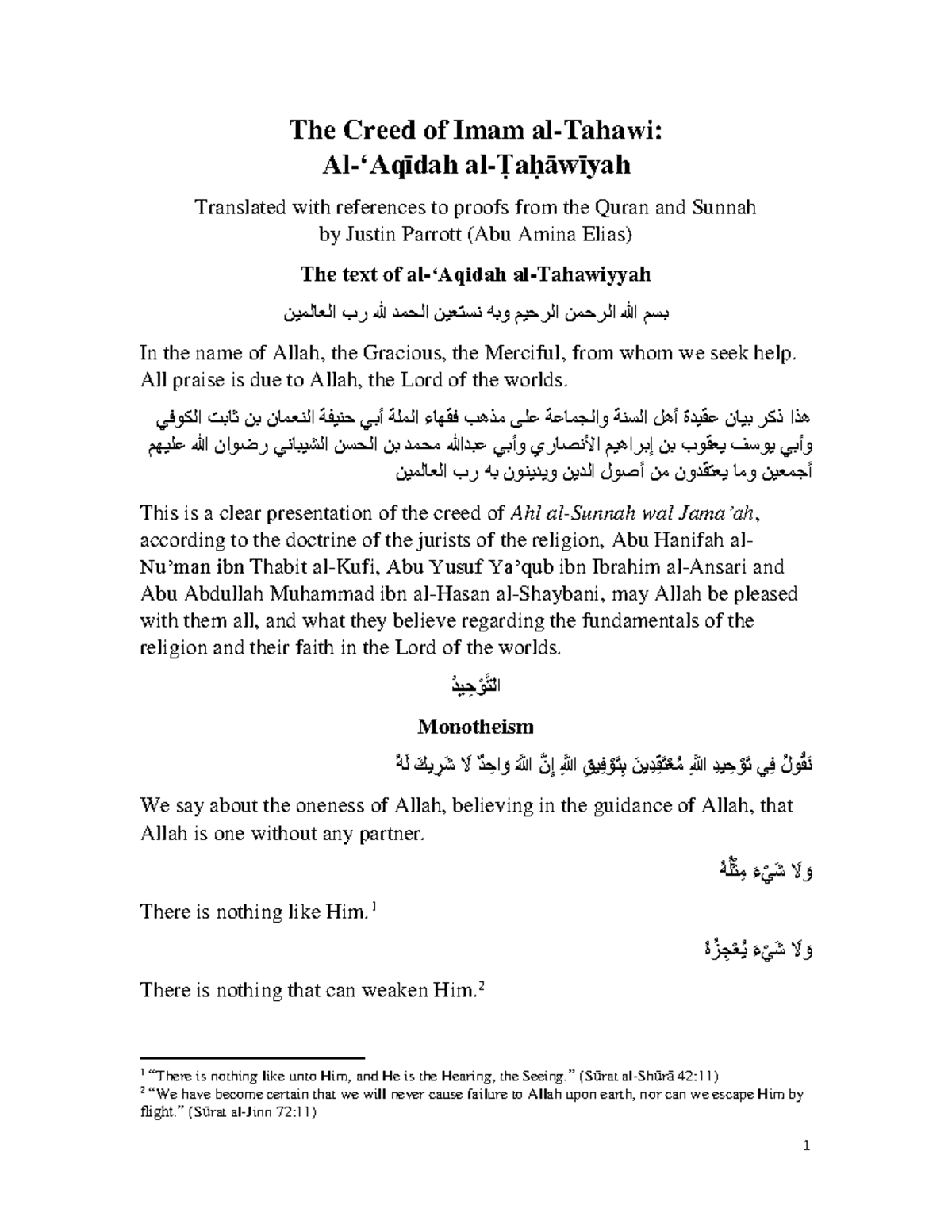 Aqidah-Tahawiyyah abuaminaelias - The Creed of Imam al-Tahawi: Al ...