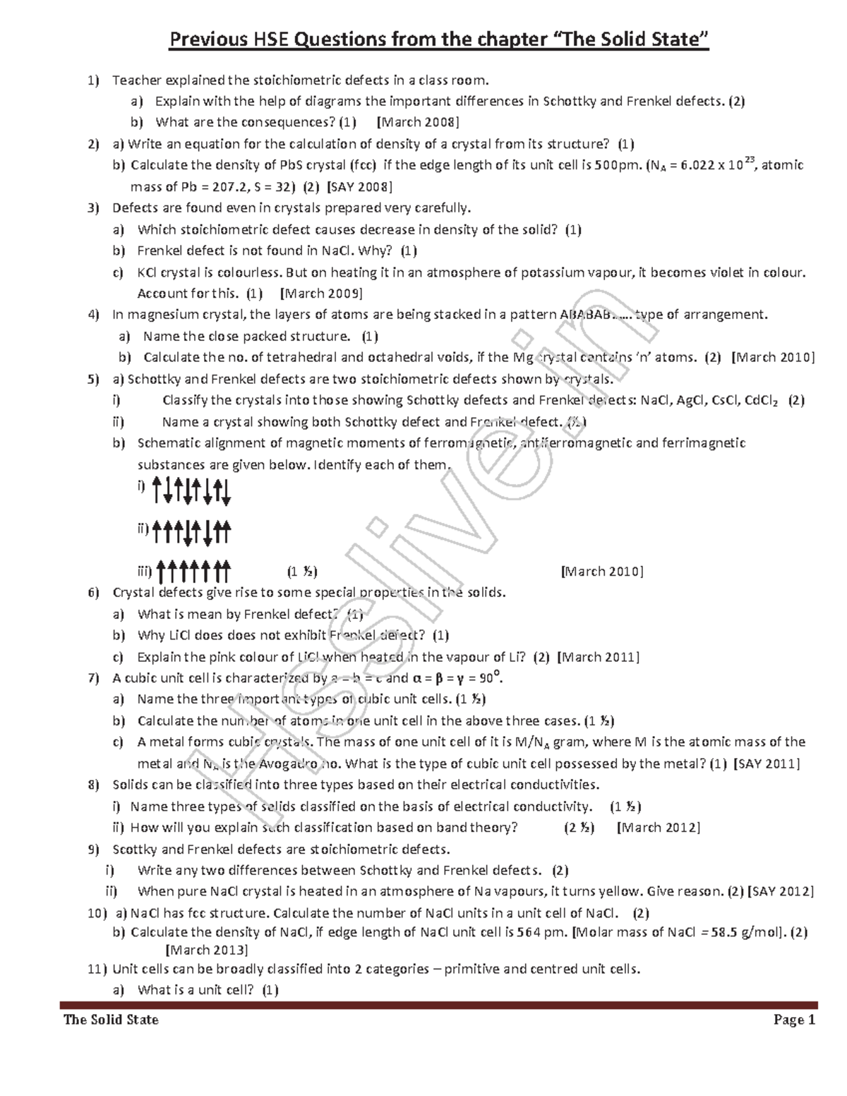Hsslive-xii-chem-prvs-qns-1. The solid state - The Solid State Page 1 ...