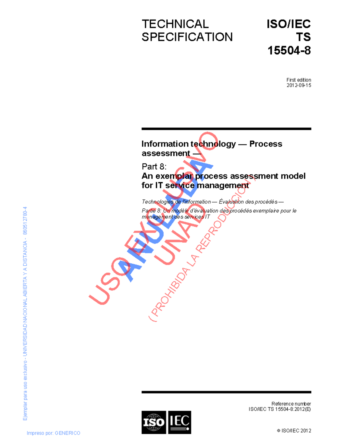ISO15504-2004-8 - norma - ANULADA Reference number ISO/IEC TS 15504-8: ...