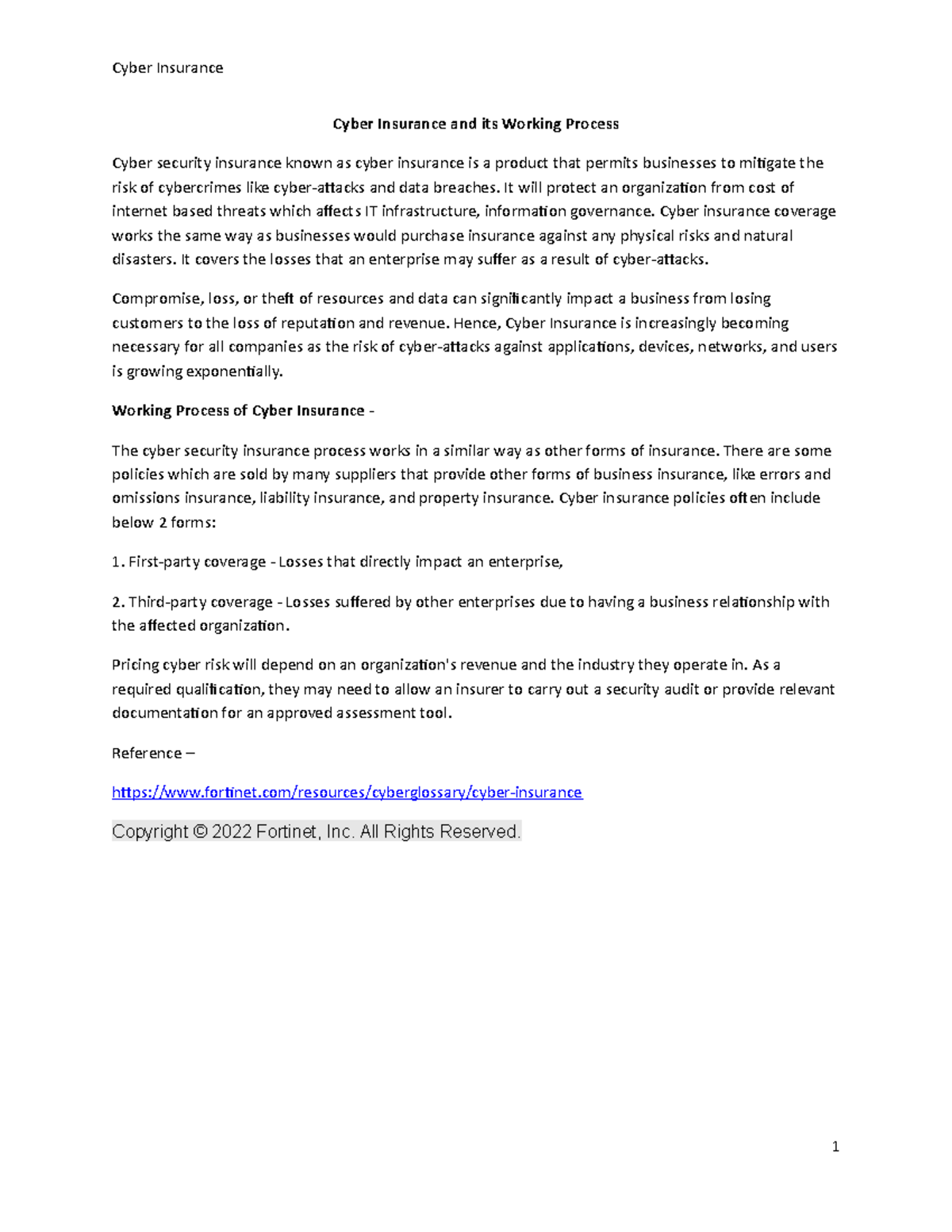 Cyber Insurance and its Working Process - Cyber Insurance Cyber ...