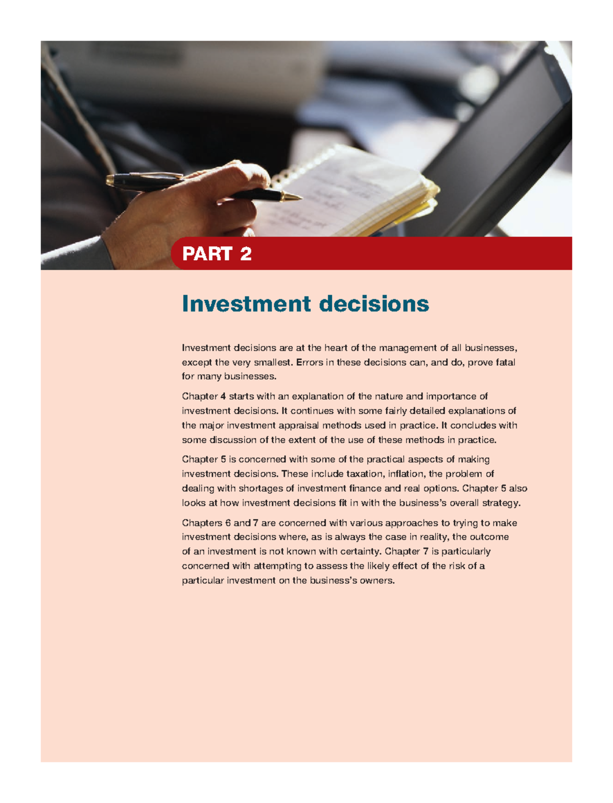 Business Finance Chapter 4 - Investment decisions Investment decisions ...