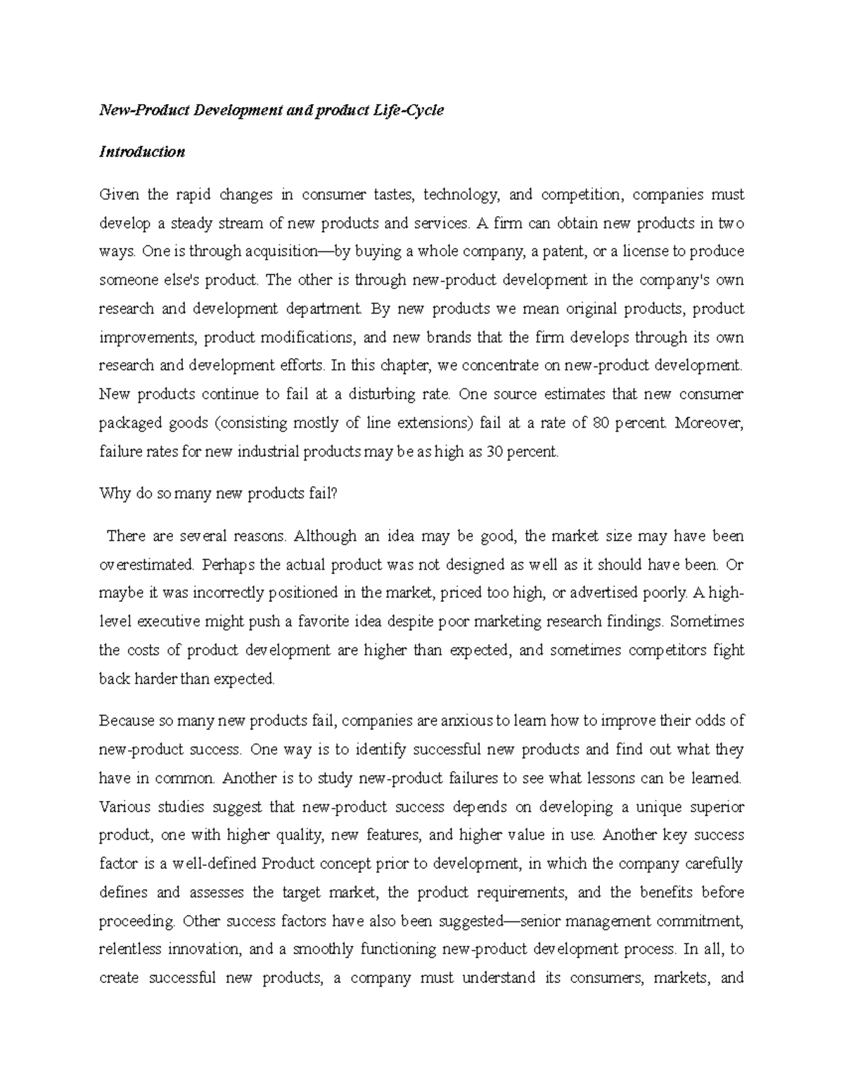 Introduction - Course materials - New-Product Development and product ...