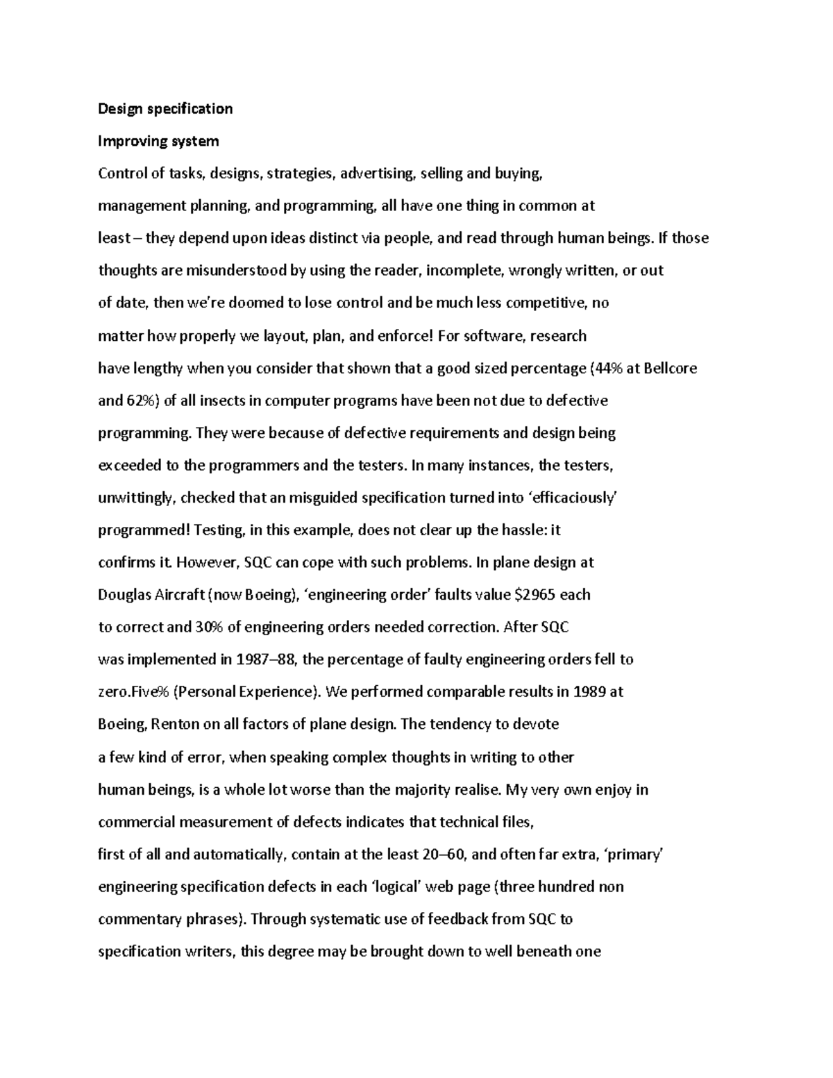 Design AND Engineering Module 1 PART 7 - Design specification Improving ...