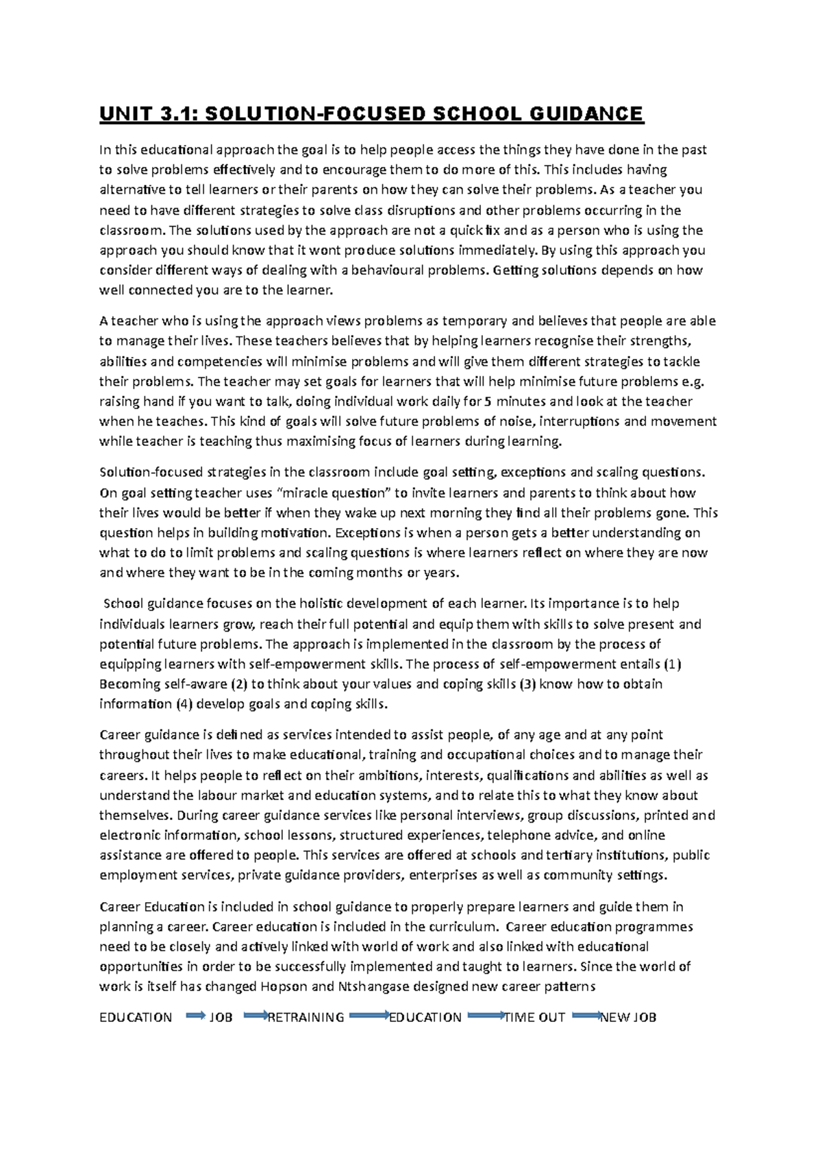 3.1 3 - critical reflection of theme 3 - UNIT 3: SOLUTION-FOCUSED ...