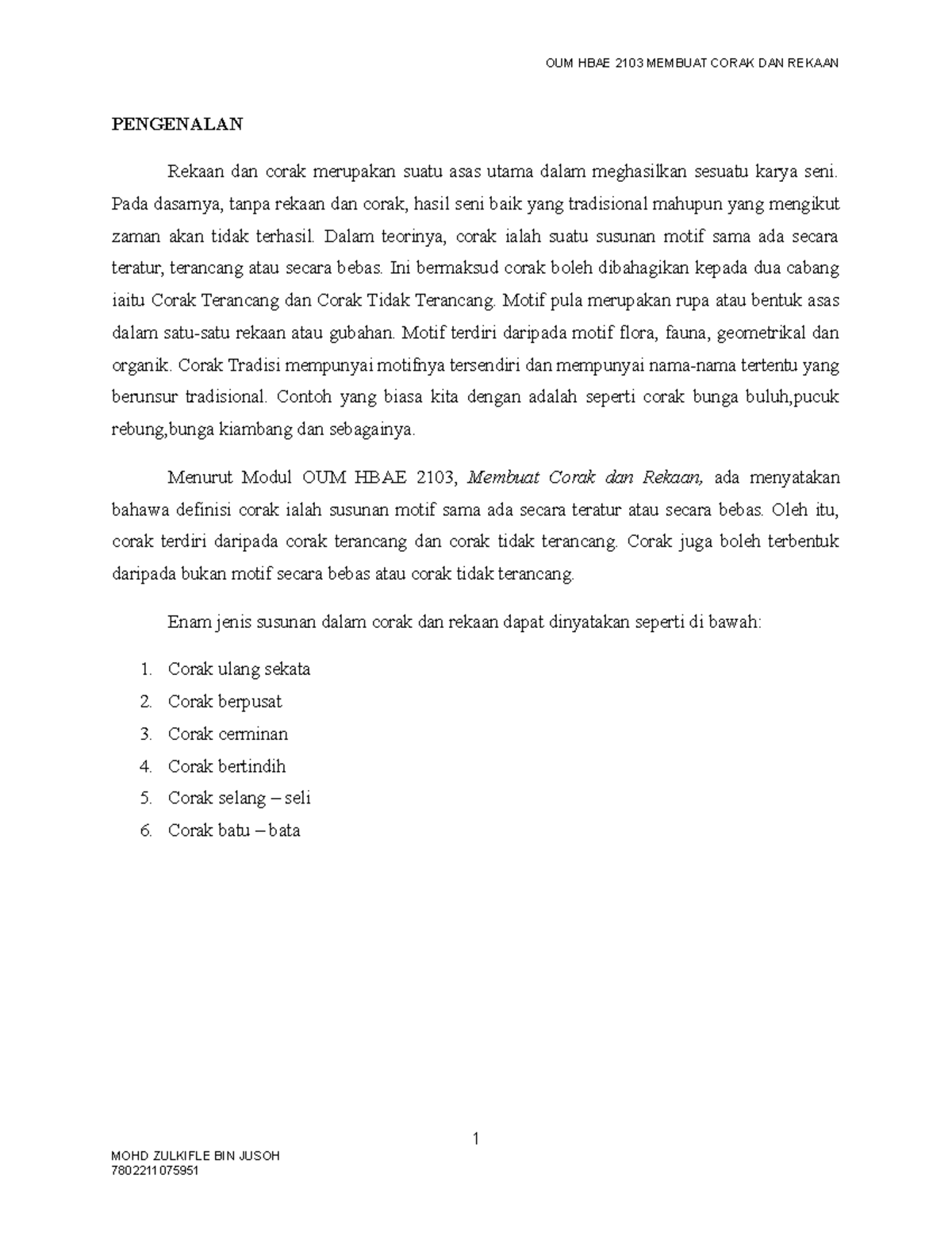 Membuat Corak dan Rekaan - PENGENALAN Rekaan dan corak merupakan suatu ...