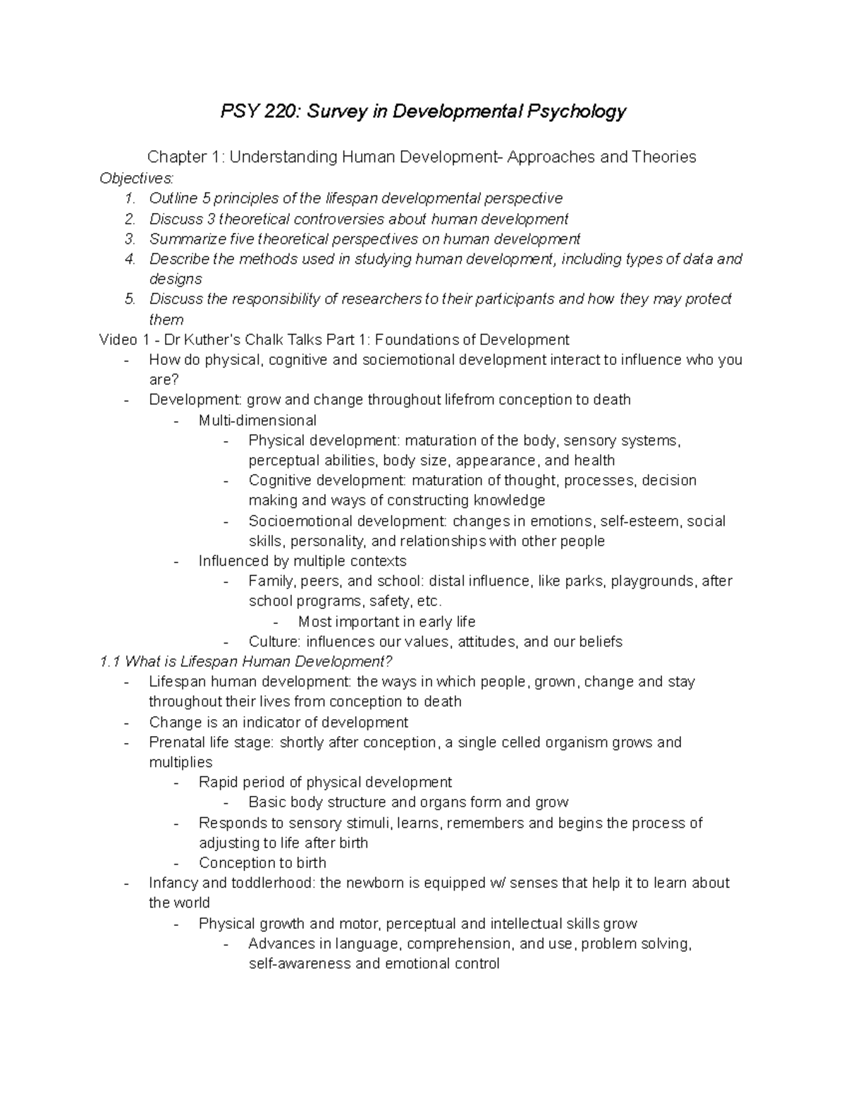 PSY 220 Exam 1 Content - Exam 1 study guide - PSY 220: Survey in ...