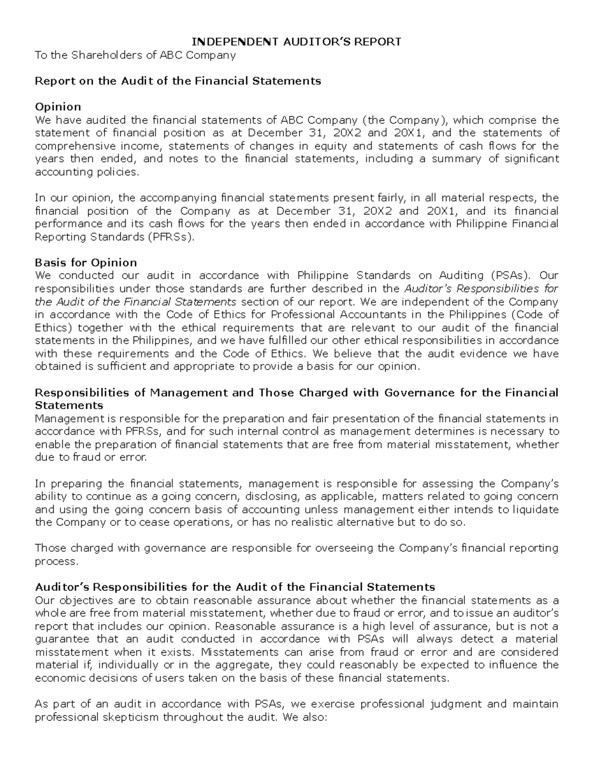 Independent-Auditors-Report - INDEPENDENT AUDITOR’S REPORT To the ...