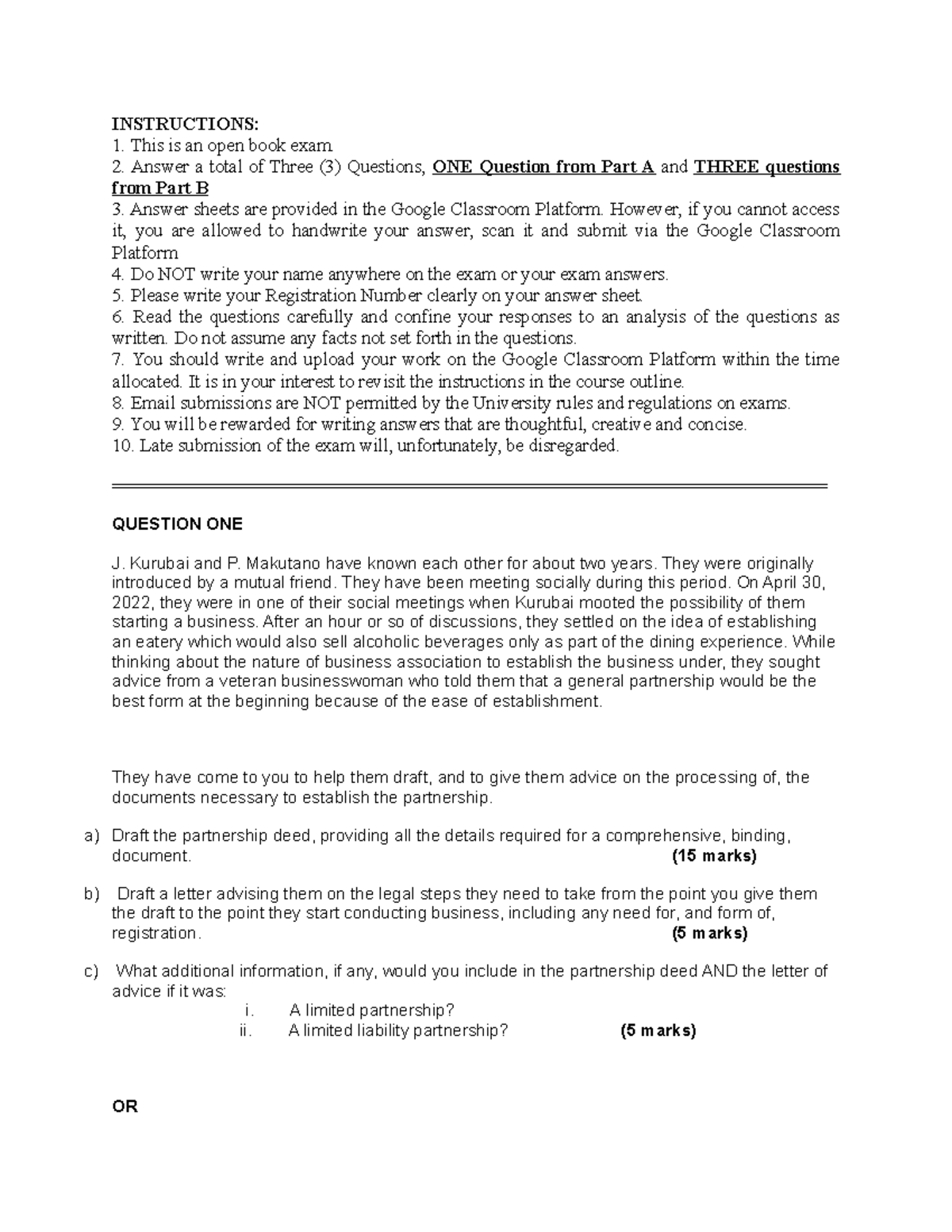 LBA exam - LBA exam - INSTRUCTIONS: 1. This is an open book exam. 2 ...